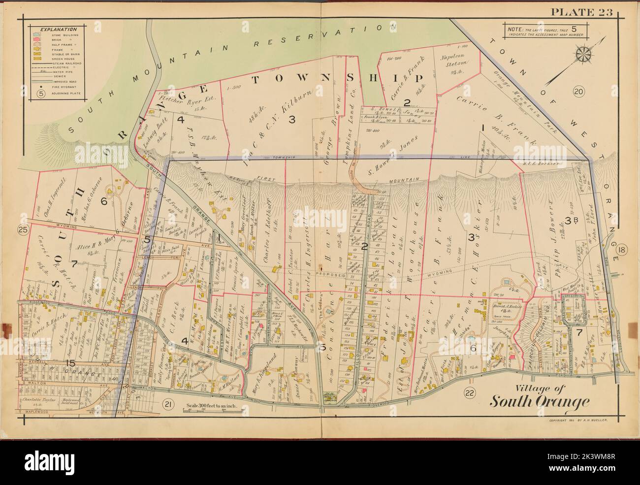 Orange County, Double Page Plate No. 23 Village of South Orange 1911 ...