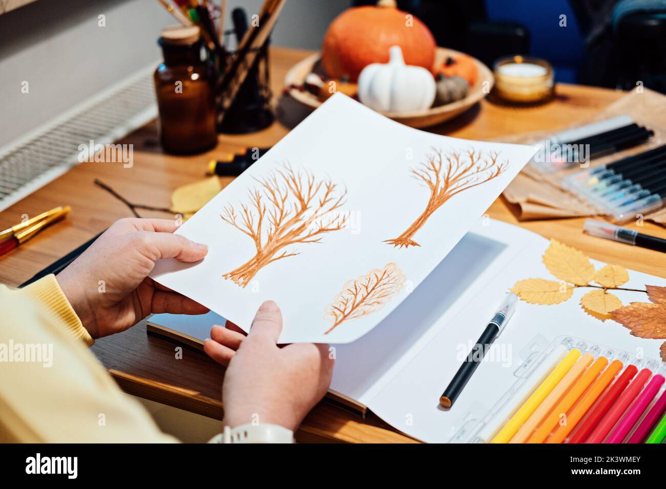 Autumn painting ideas, easy fall painting for adults, for beginners ...