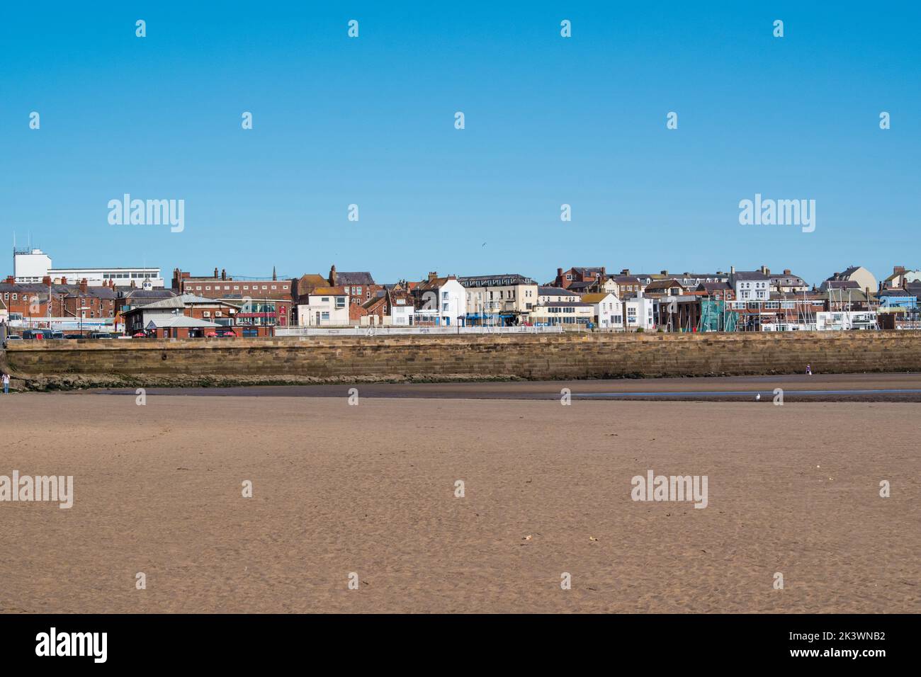 View from the sands of the south beach in Bridlington looking over ...