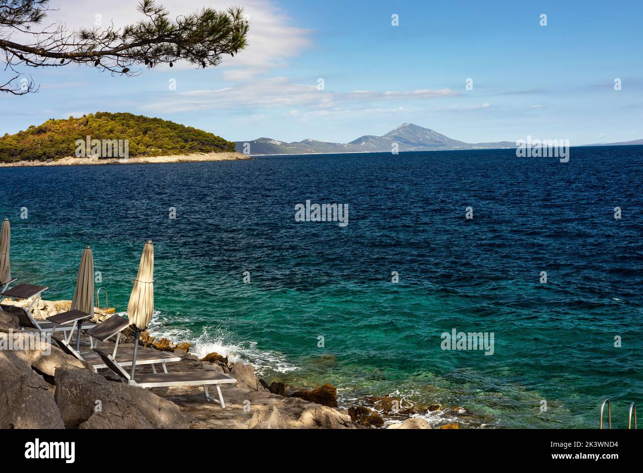 croatic coast at Losinj island between Veli and Mali Losinj Stock Photo ...