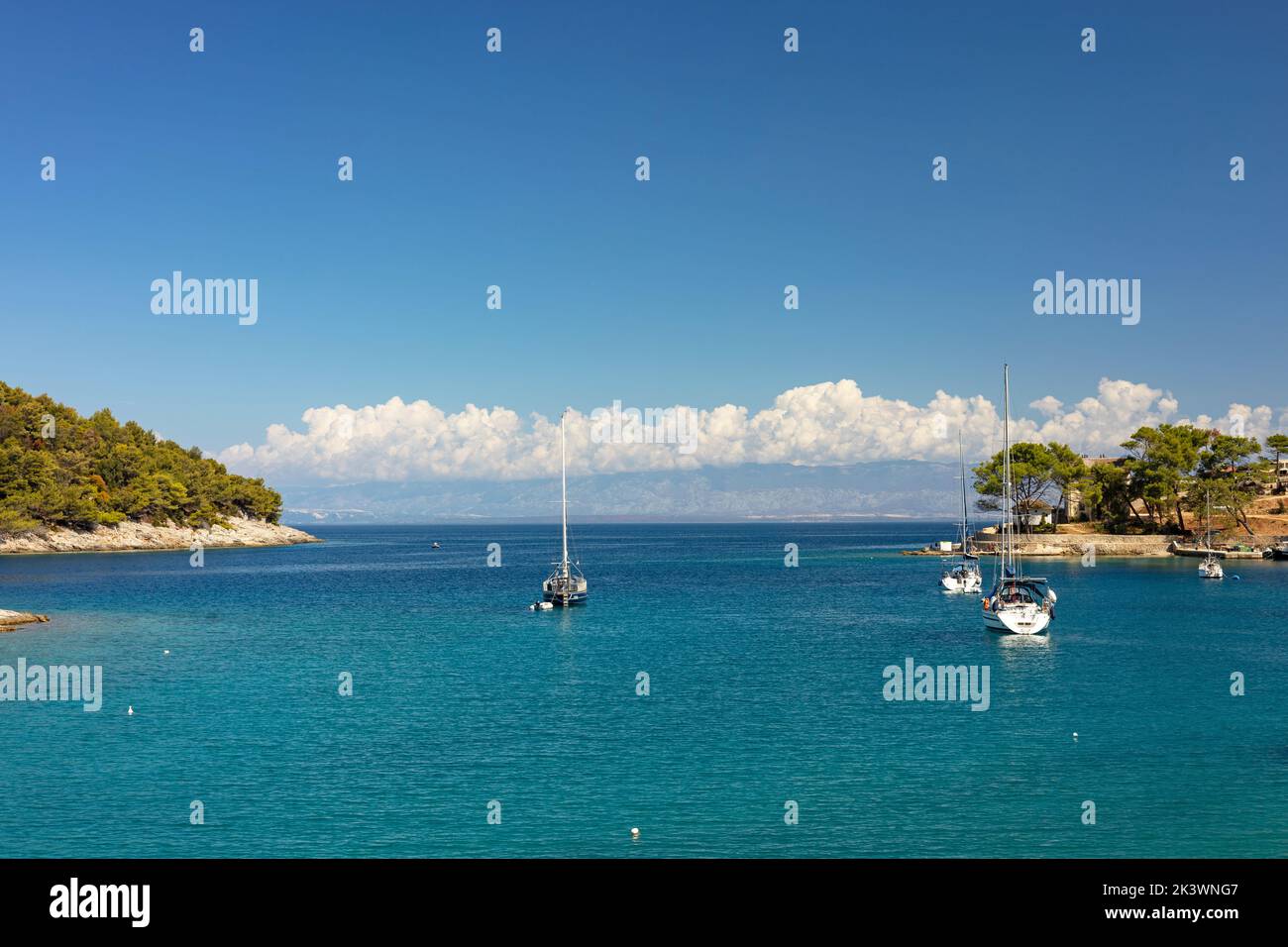 croatic coast at Losinj island between Veli and Mali Losinj Stock Photo ...