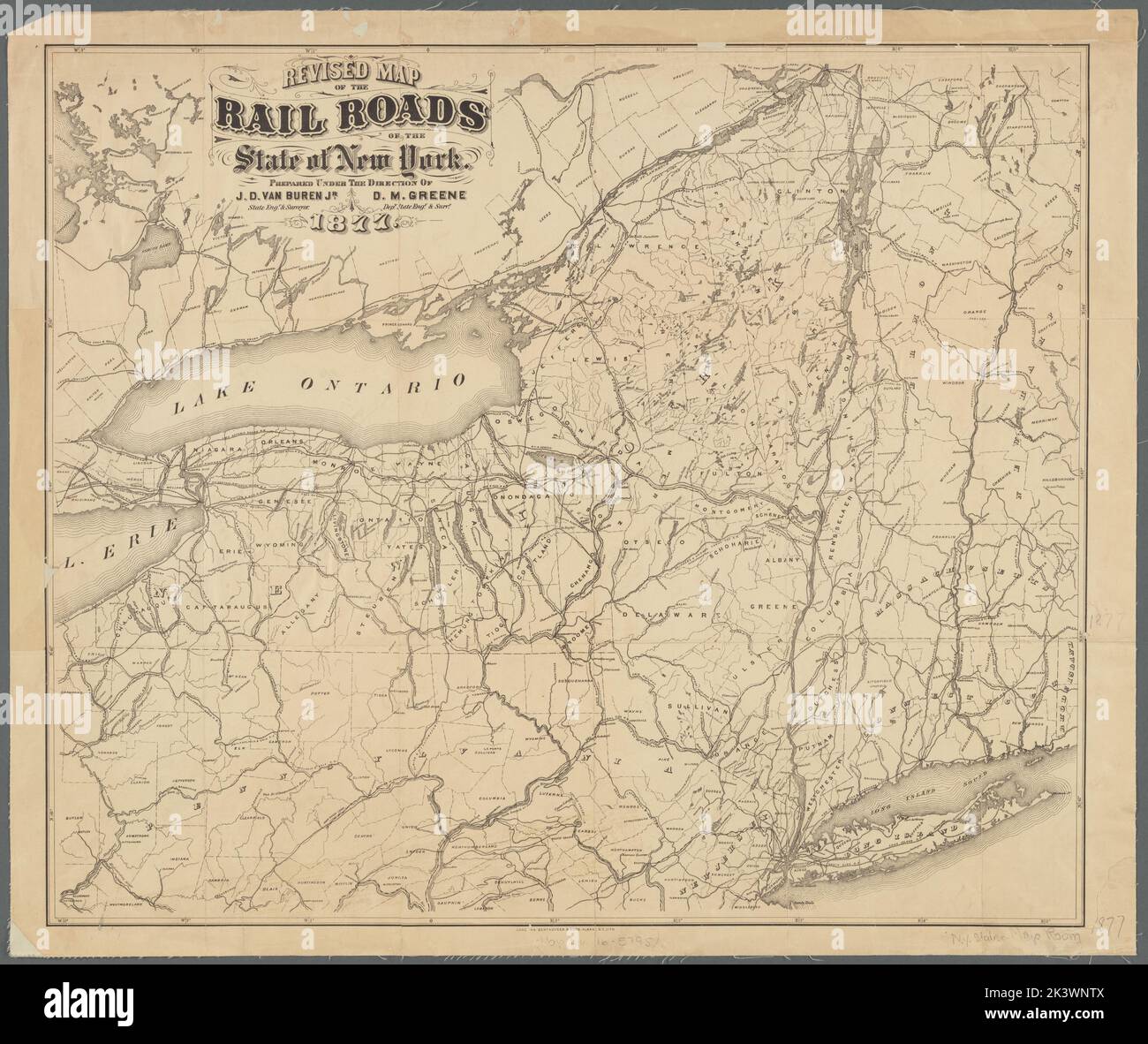 Revised map of the rail roads of the State of New York Cartographic ...