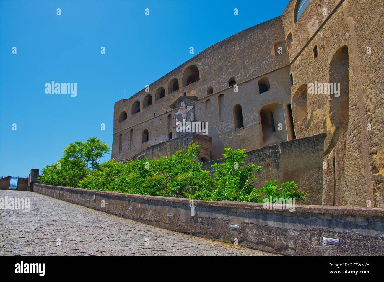 The Castle Sant Elmo in Naples under a blue sky, Italy Stock Photo - Alamy