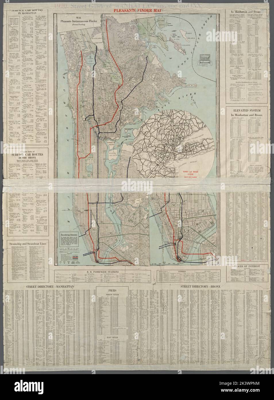 Street guide of Manhattan and the Bronx. Index to streets on margin and ...