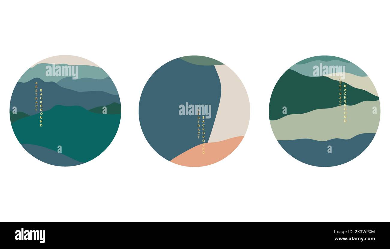 Landscape background in banner style. Geometric template with wavy ...