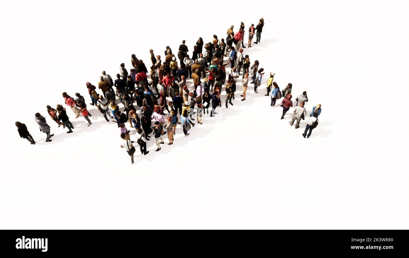 Concept or conceptual large gathering of people forming the image of ...