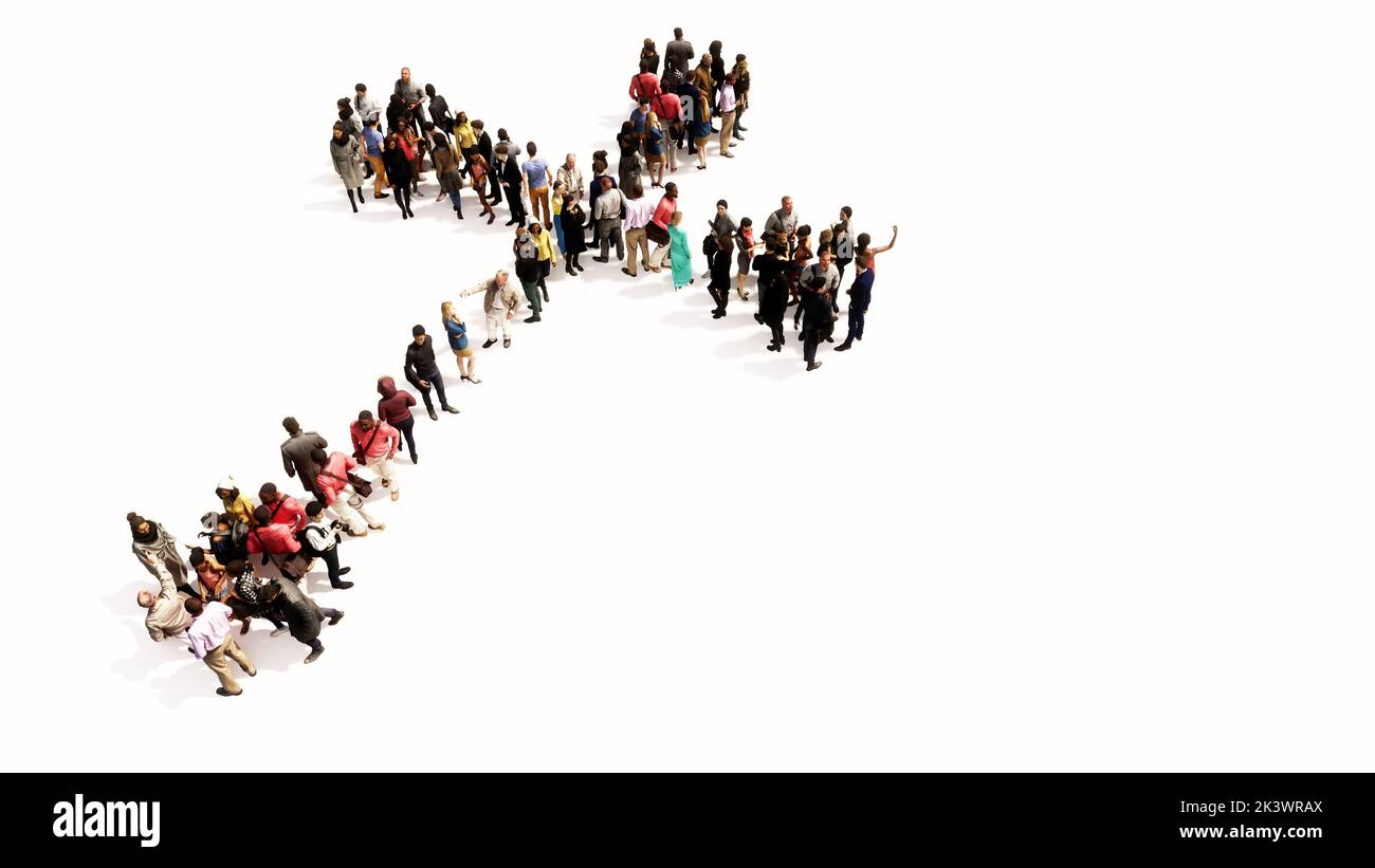 Concept conceptual large community of people forming the image of a ...