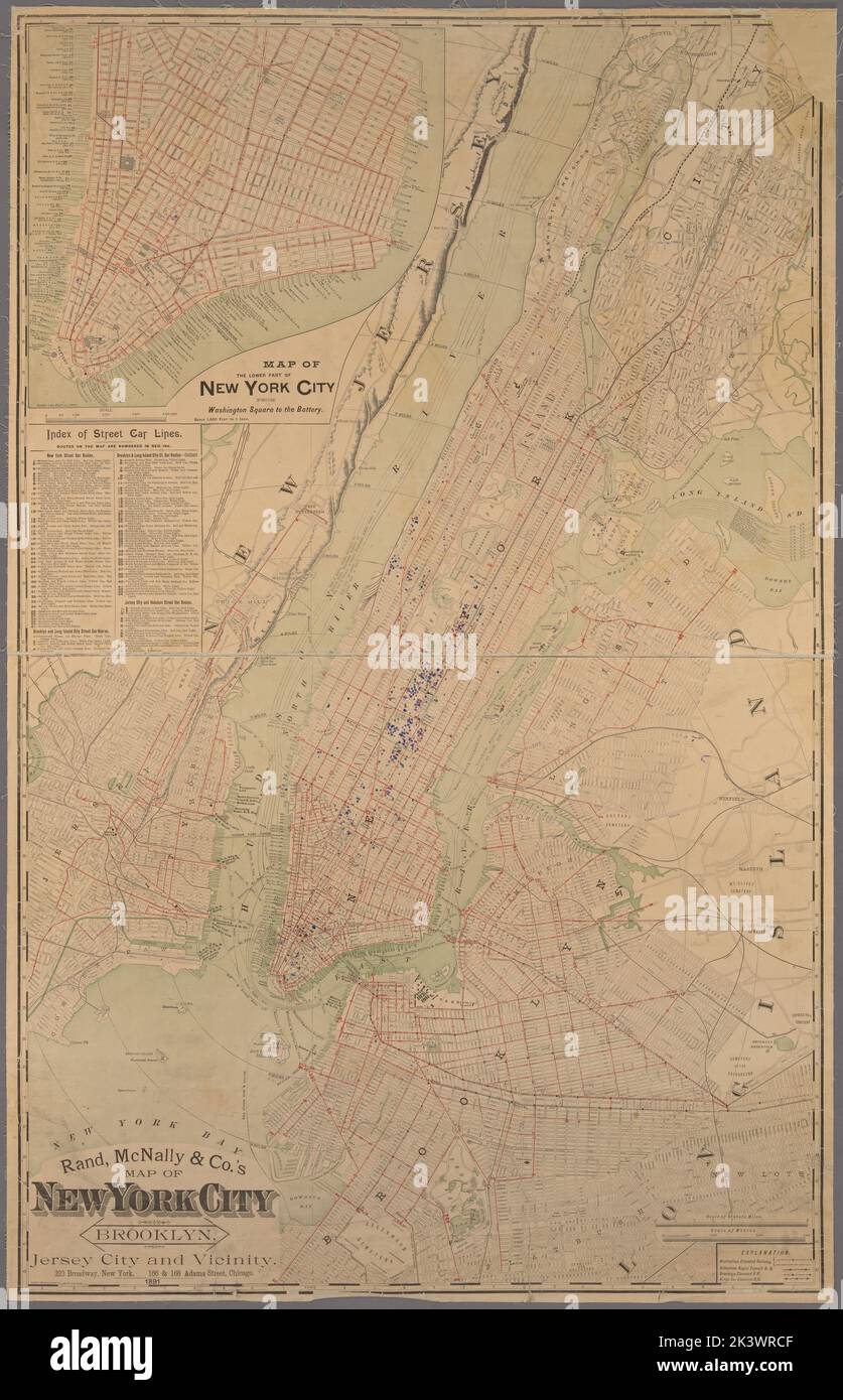 Rand, McNally & Co.'s map of New York City, Brooklyn, Jersey City and ...