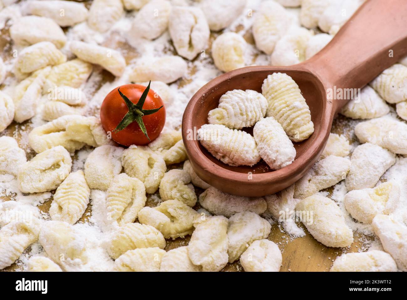 Preparation of gnocchi.Traditional Italian food Stock Photo - Alamy