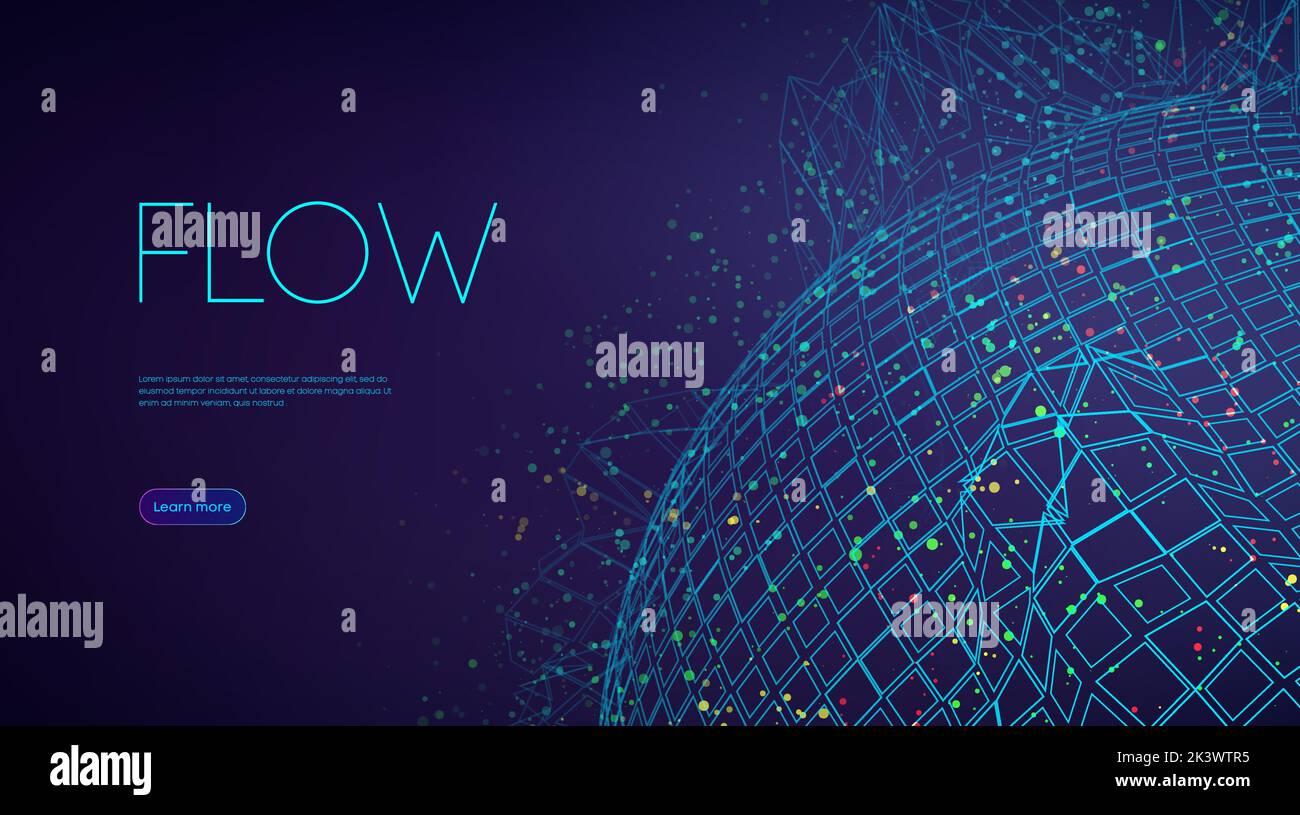 Abstract Data science concept. Explosion sound wave sphere background ...