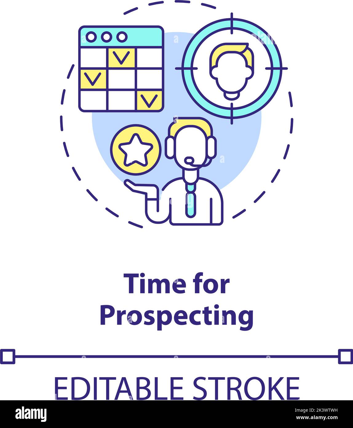 Time for prospecting concept icon Stock Vector Image & Art - Alamy