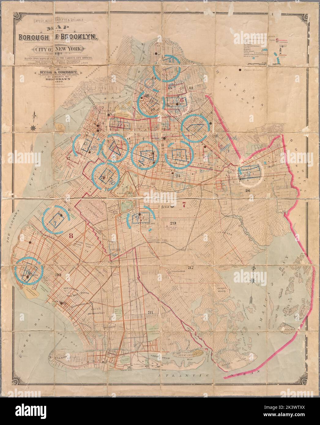 Latest, most complete & reliable map of the Borough of Brooklyn, City ...