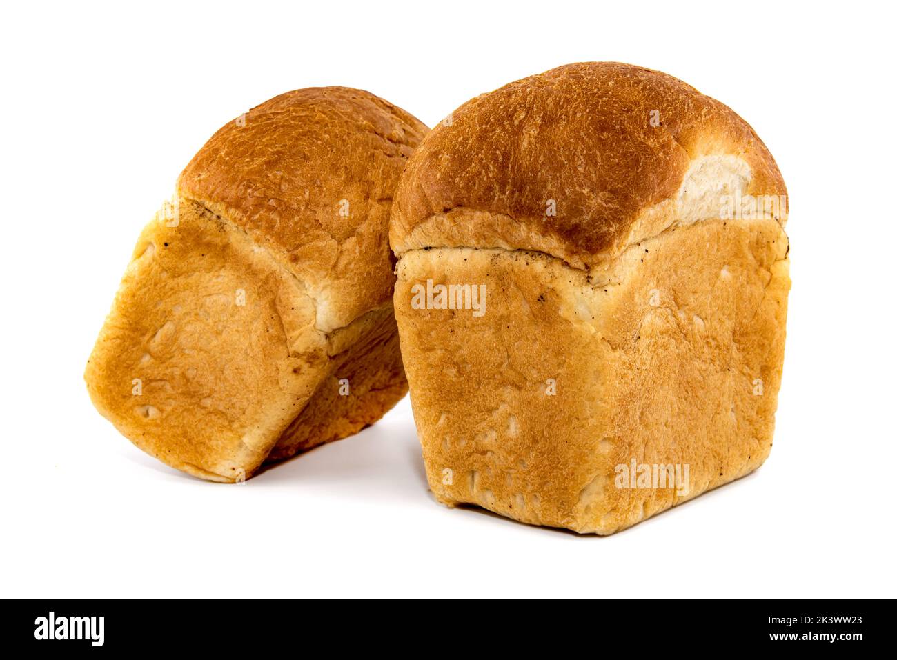 Shaped white wheat bread on a white background. Bakery products. Loaf ...