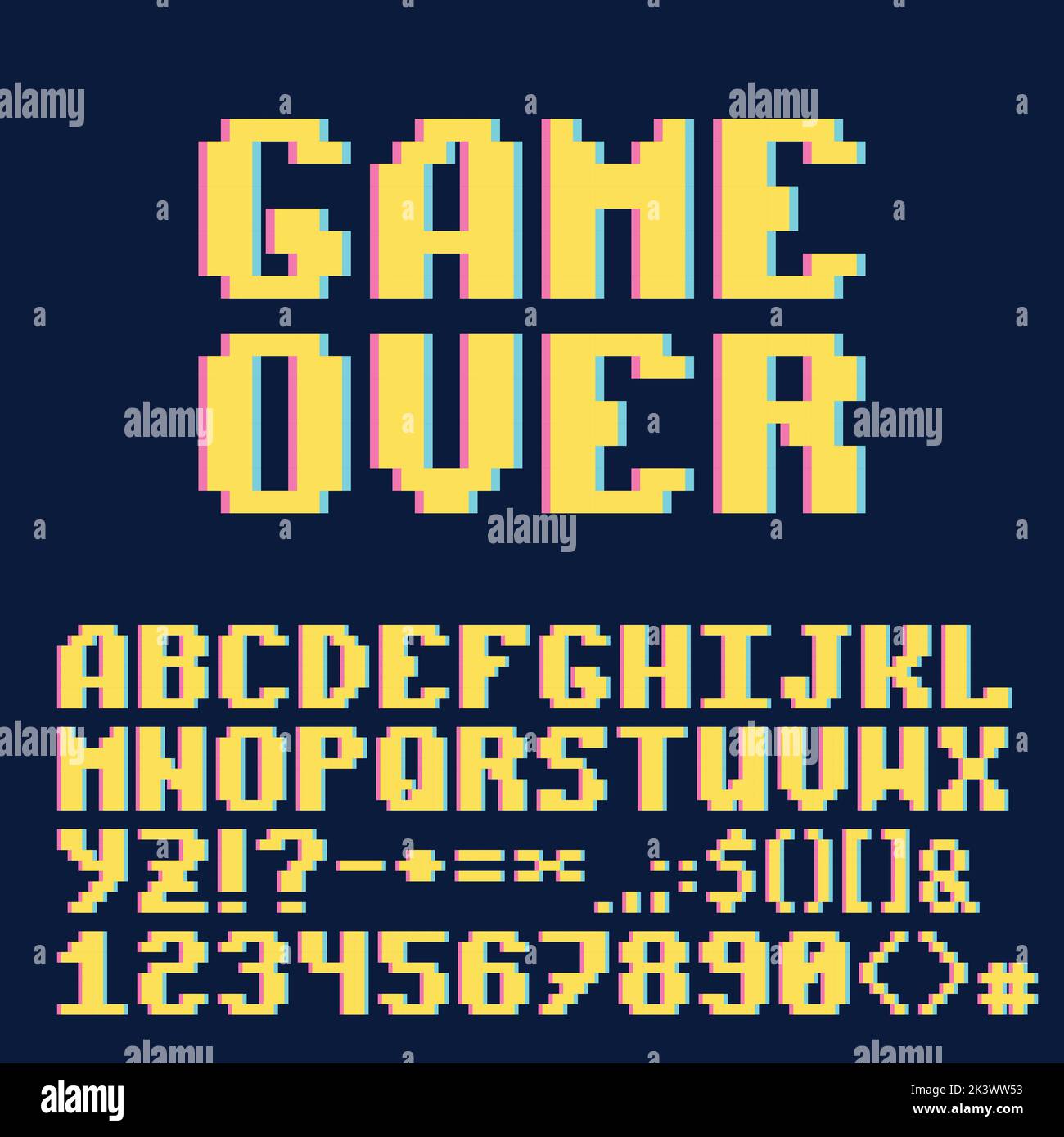 Pixel number in retro style hi-res stock photography and images - Alamy