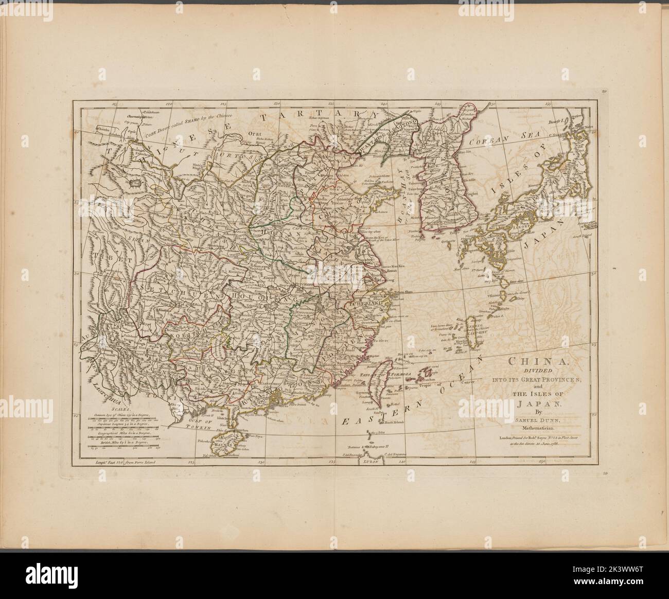 China, divided into its great provinces, and the Isles of Japan 1786 ...