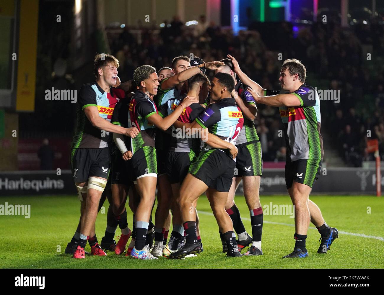 Harlequins' Jake Murray celebrates scoring their side's fourth try of ...