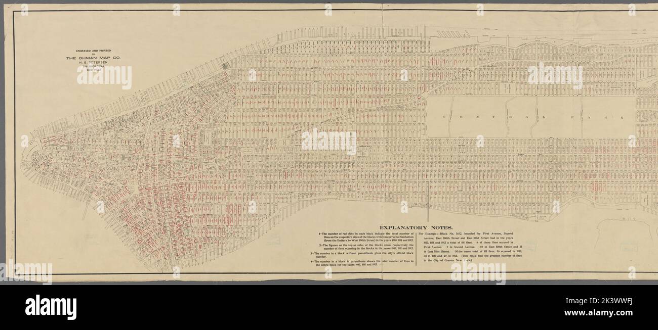 Fire Chart of the Borough of Manhattan, N.Y. 1915. Cartographic. Maps ...