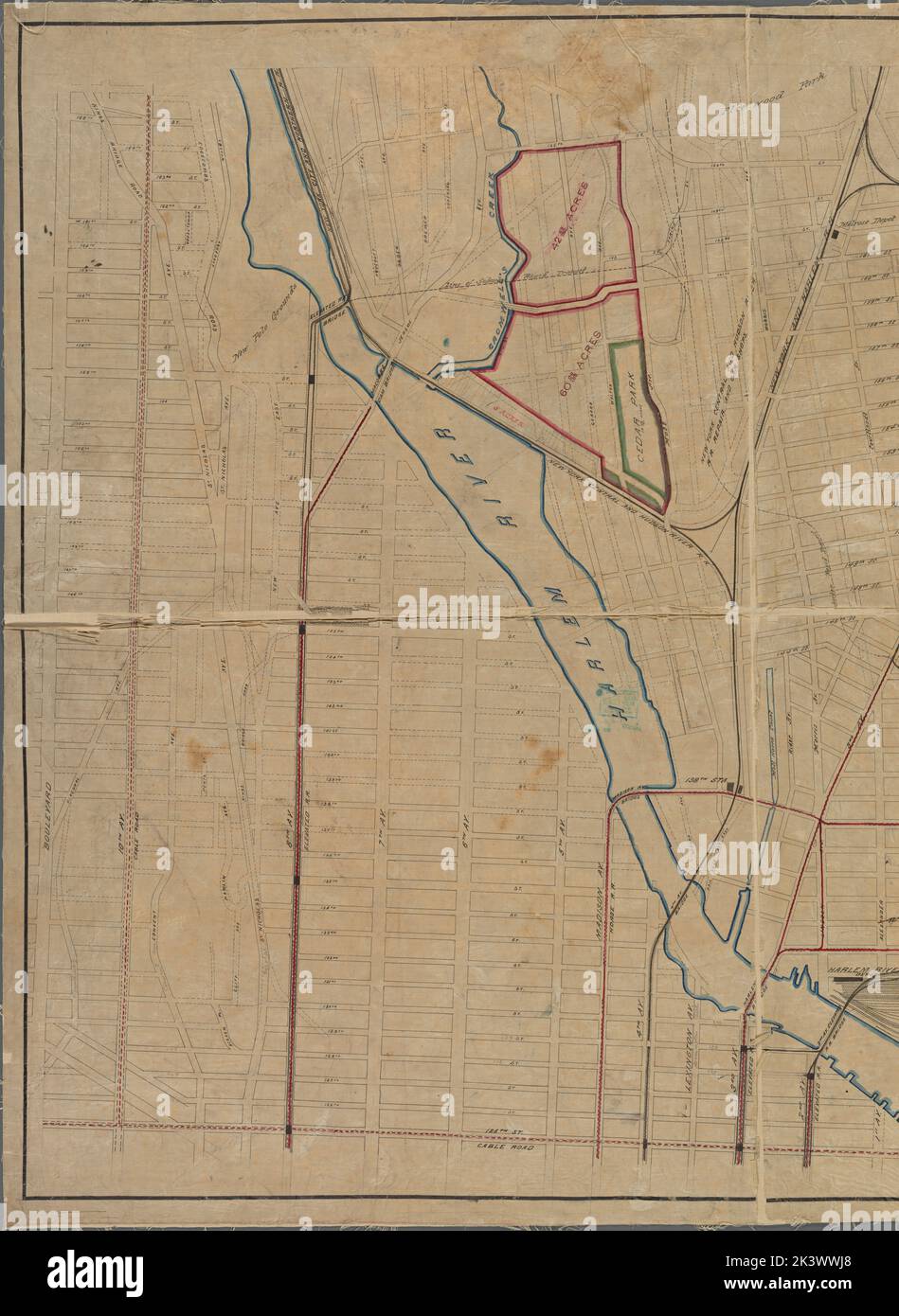 Map showing steam, cable, and horse roads in the Bronx Cartographic ...