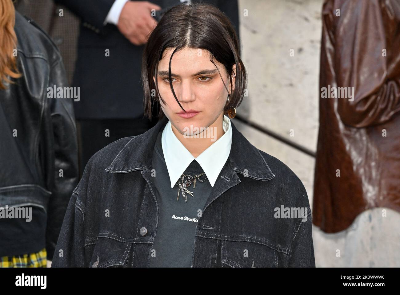 Soko arriving at the Acne Studios show during Paris Fashion Week in ...