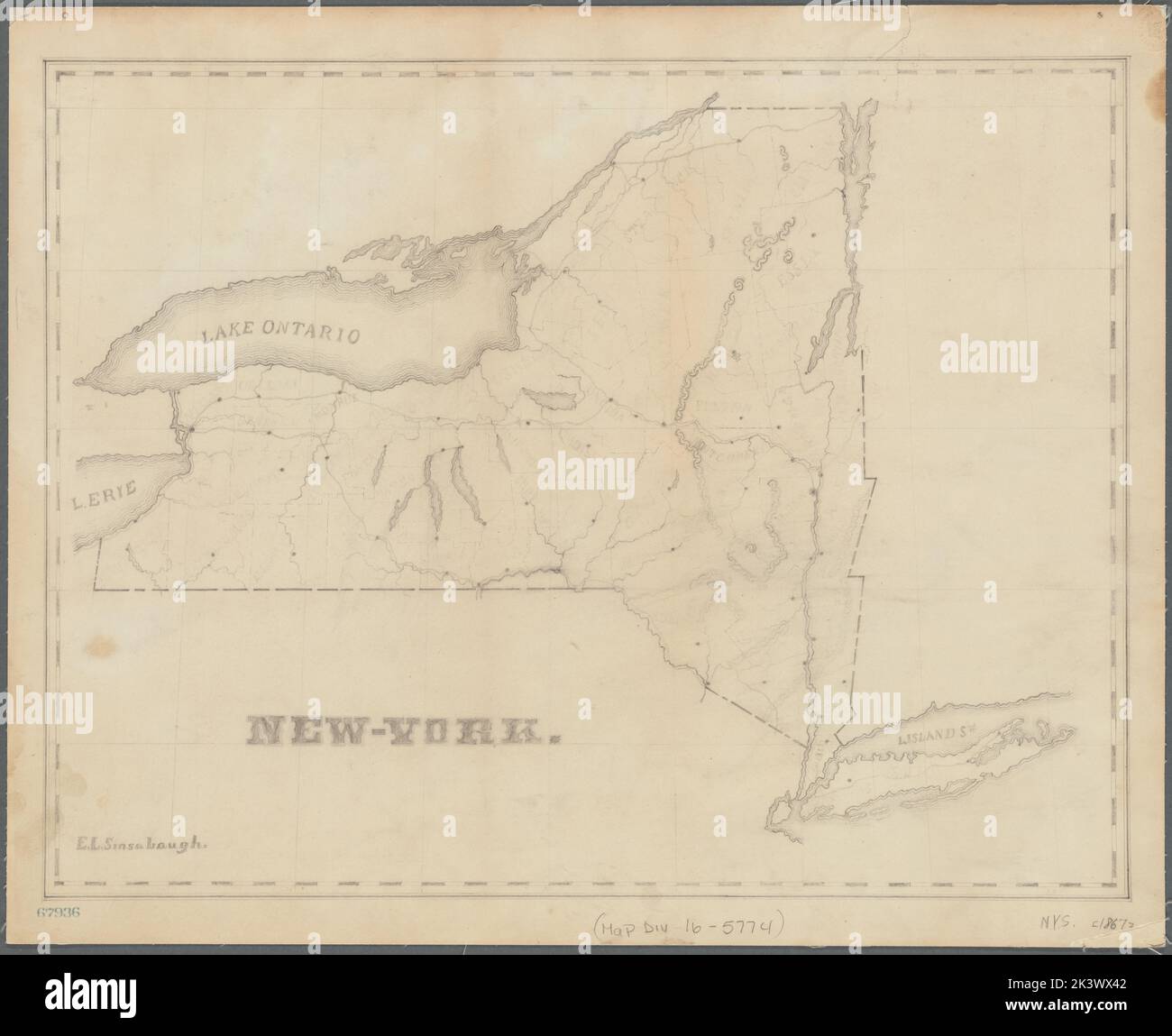 New-York 1867. Cartographic. Maps, Manuscript maps. Lionel Pincus and ...