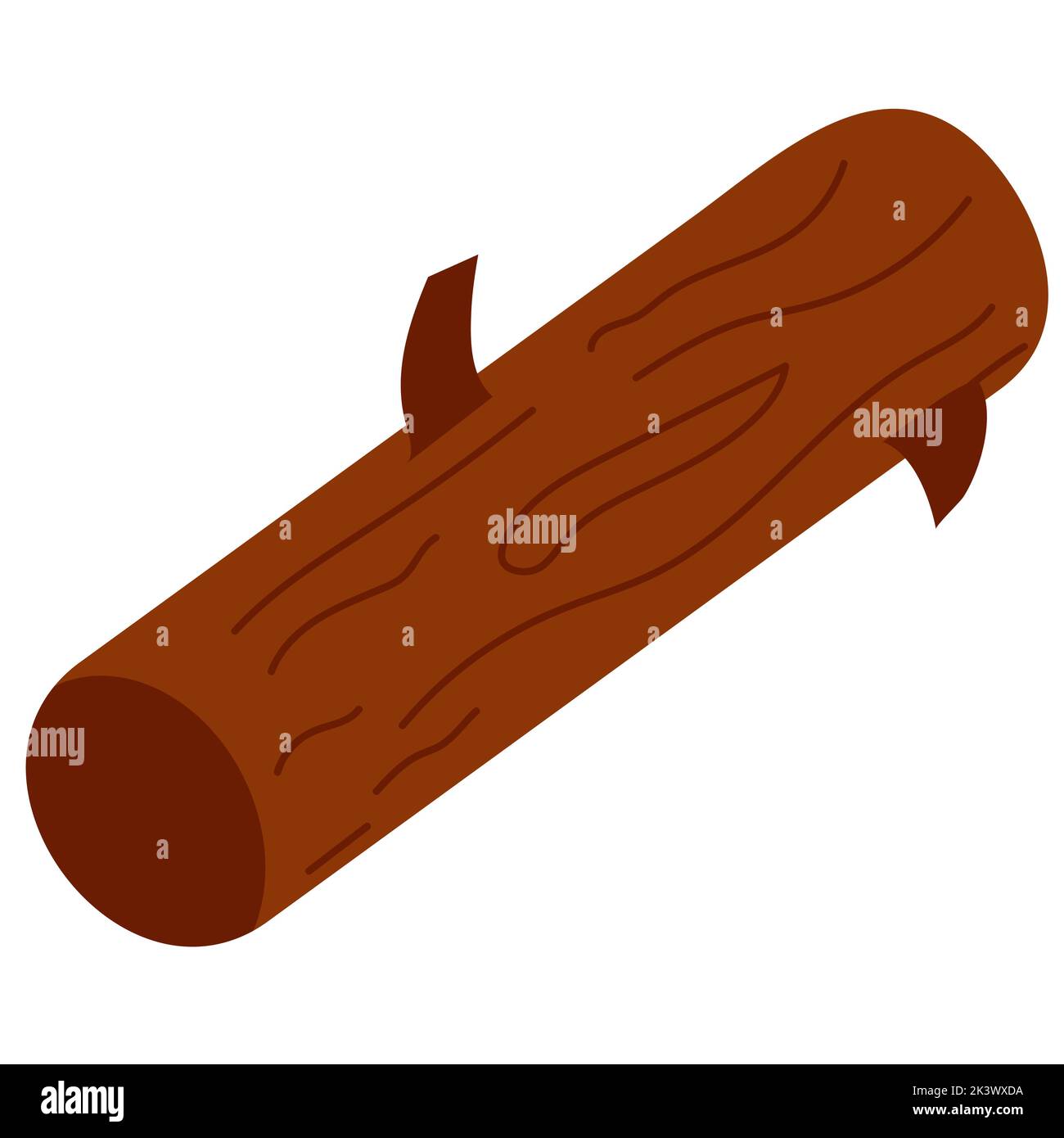 Vector illustration of tree s log in cartoon flat style. Timber ...