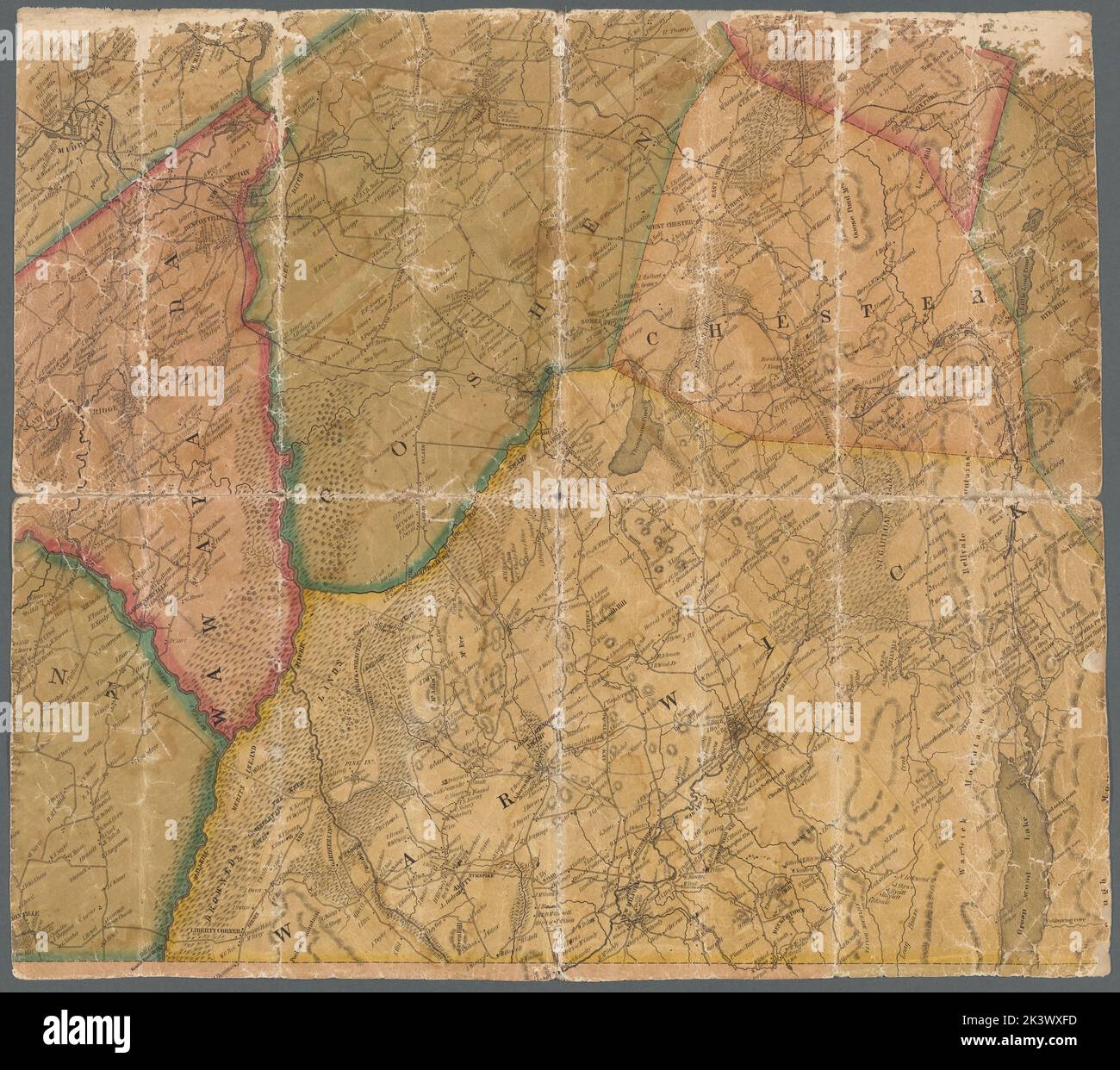 Map of part of Orange County, New York: showing roads, railroads ...
