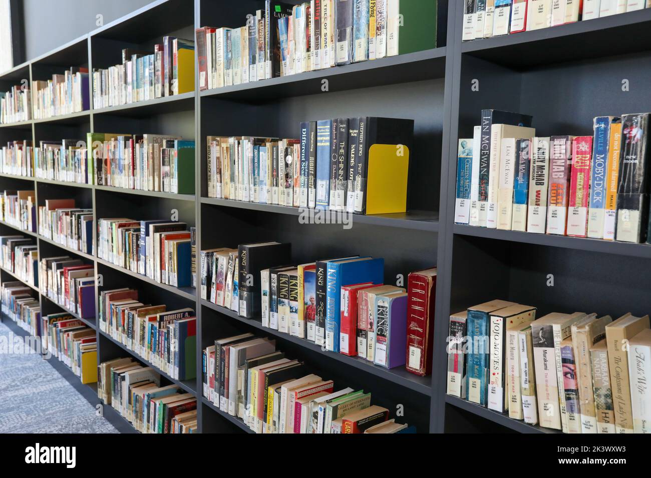 Haifa, Israel - March 27, 2022: Books are arranged on the shelves at ...