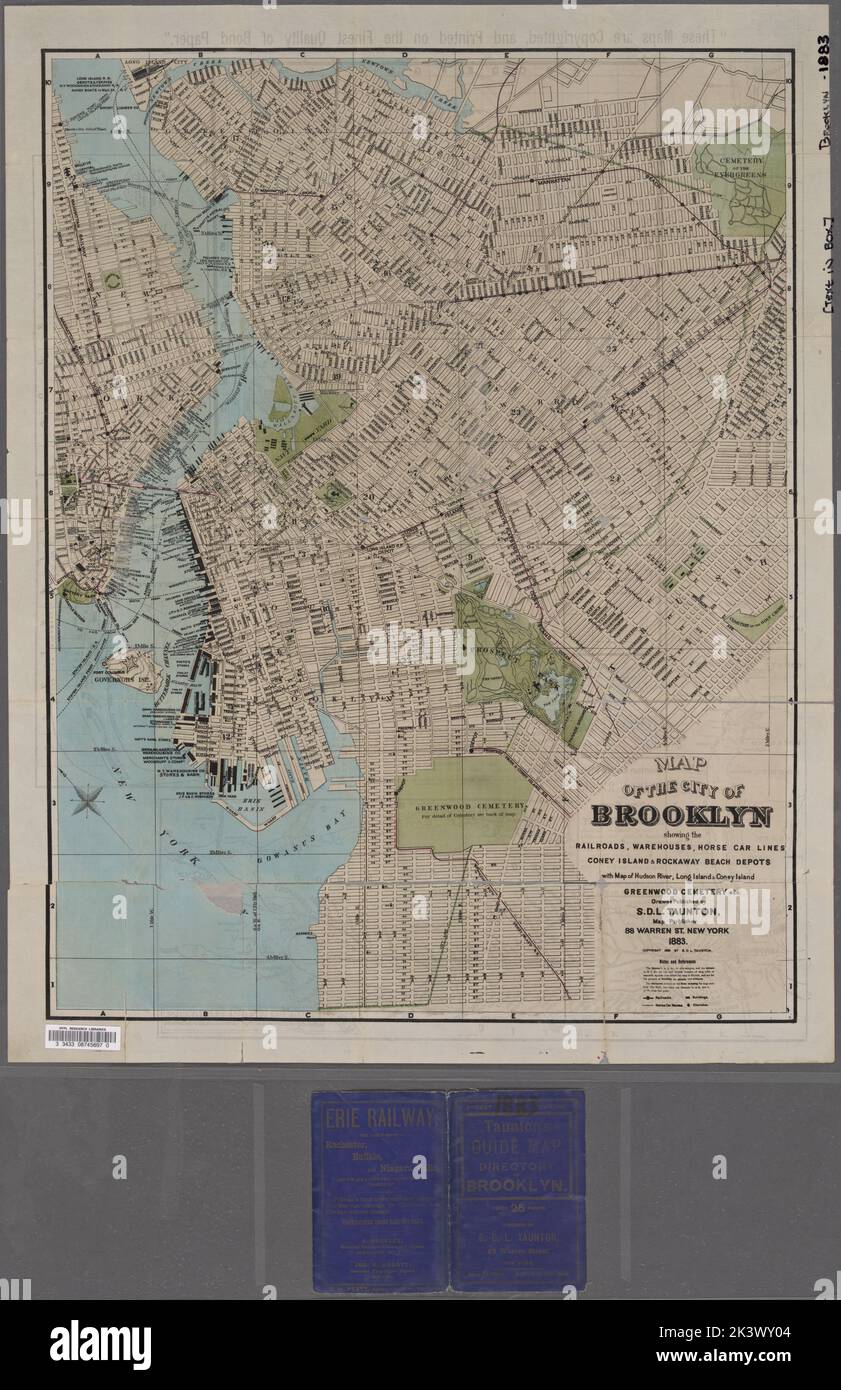 Taunton's guide map and directory of Brooklyn Cartographic. Maps. 1883 ...
