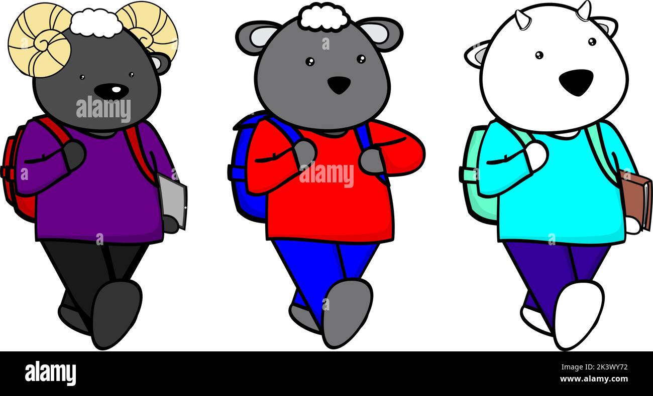 cute walking character animals kids cartoon pack, school backpack ...