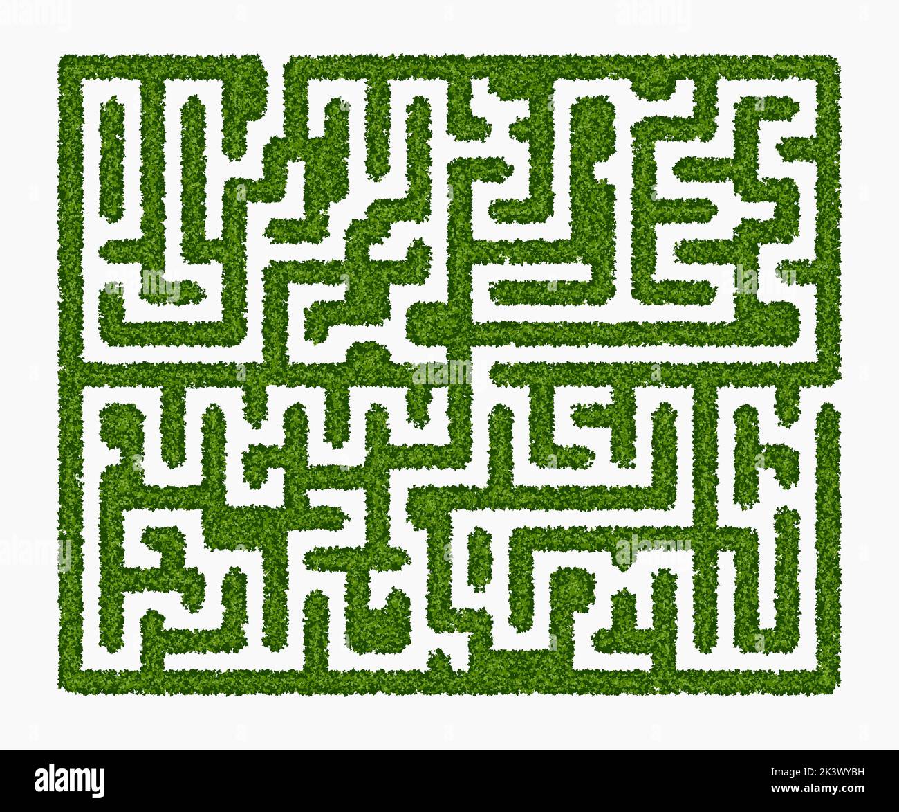 Labyrinth of green hedge on white background Stock Vector Image & Art ...