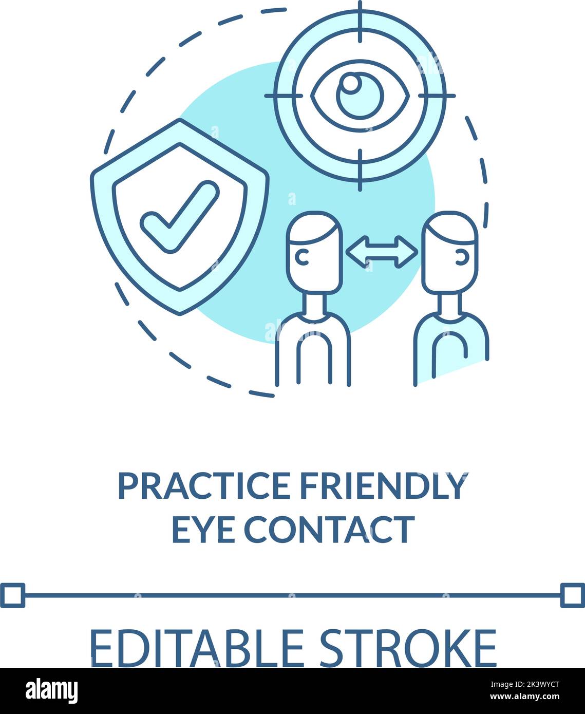 Practice friendly eye contact blue concept icon Stock Vector Image ...