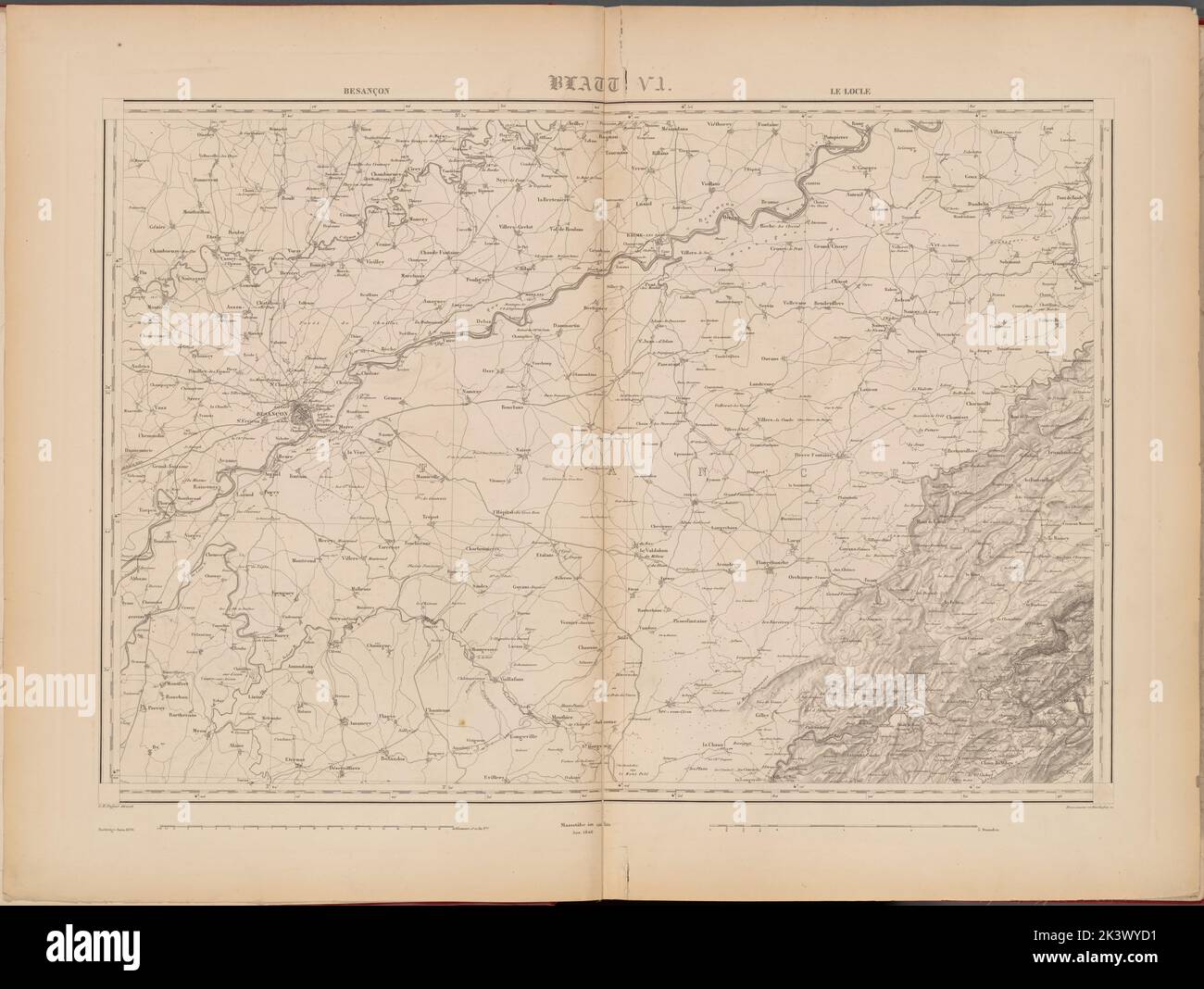 Blatt VI: Besancon, Le Locle Cartographic. Maps. 1879. Lionel Pincus ...