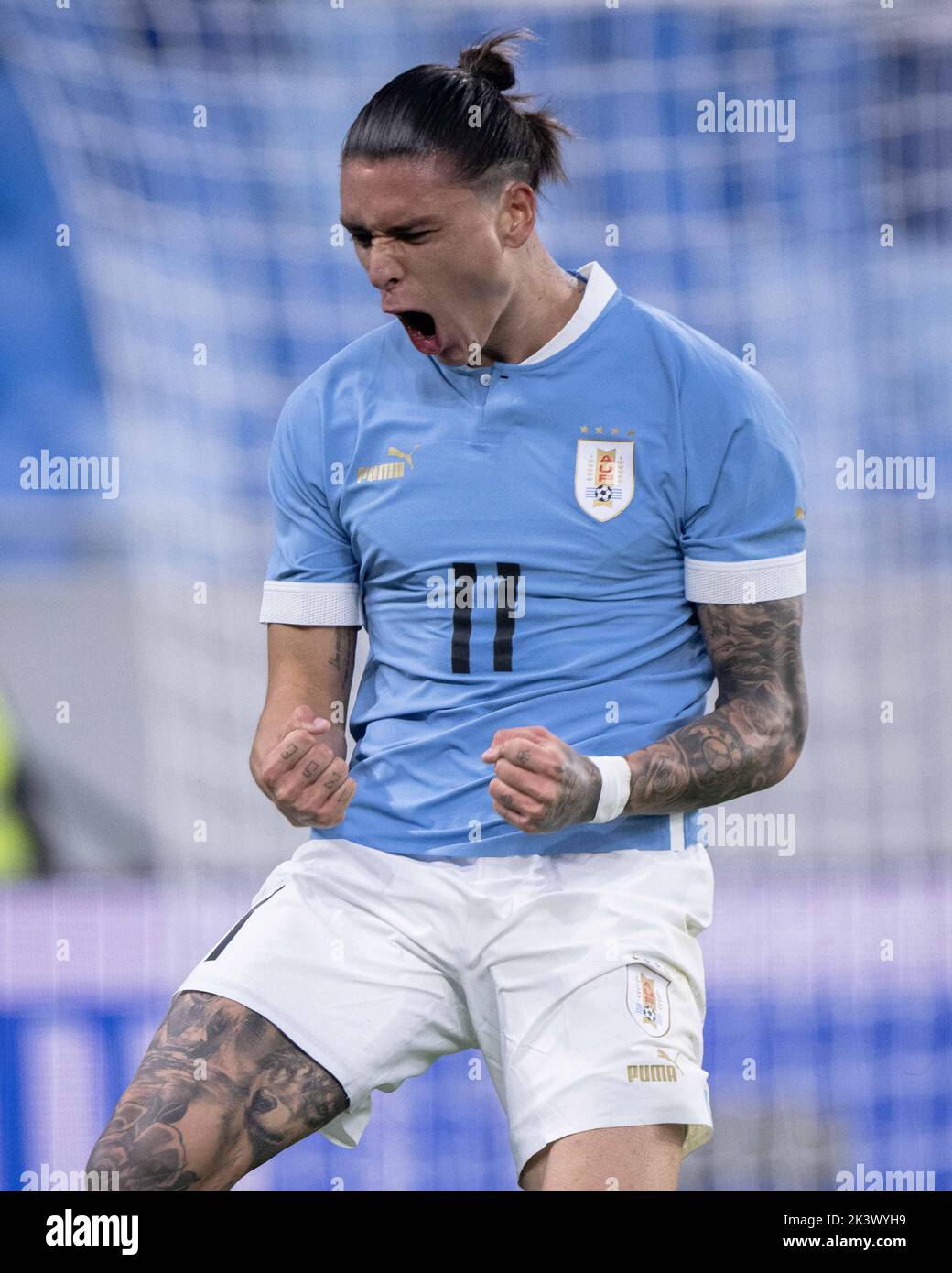 BRATISLAVA, SLOVAKIA - SEPTEMBER 27: Liverpool FC player Darwin Nunez ...