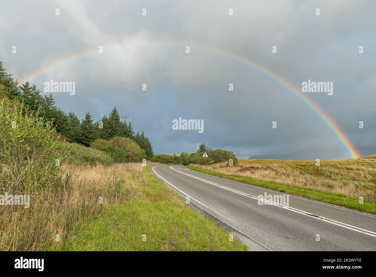 Complete rainbow In Snowdonia, North Wales Stock Photo - Alamy