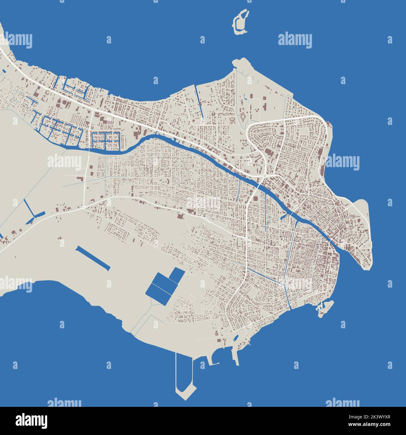 Belize City Tourist Map Blue Map Of Belize Administrative Divisions