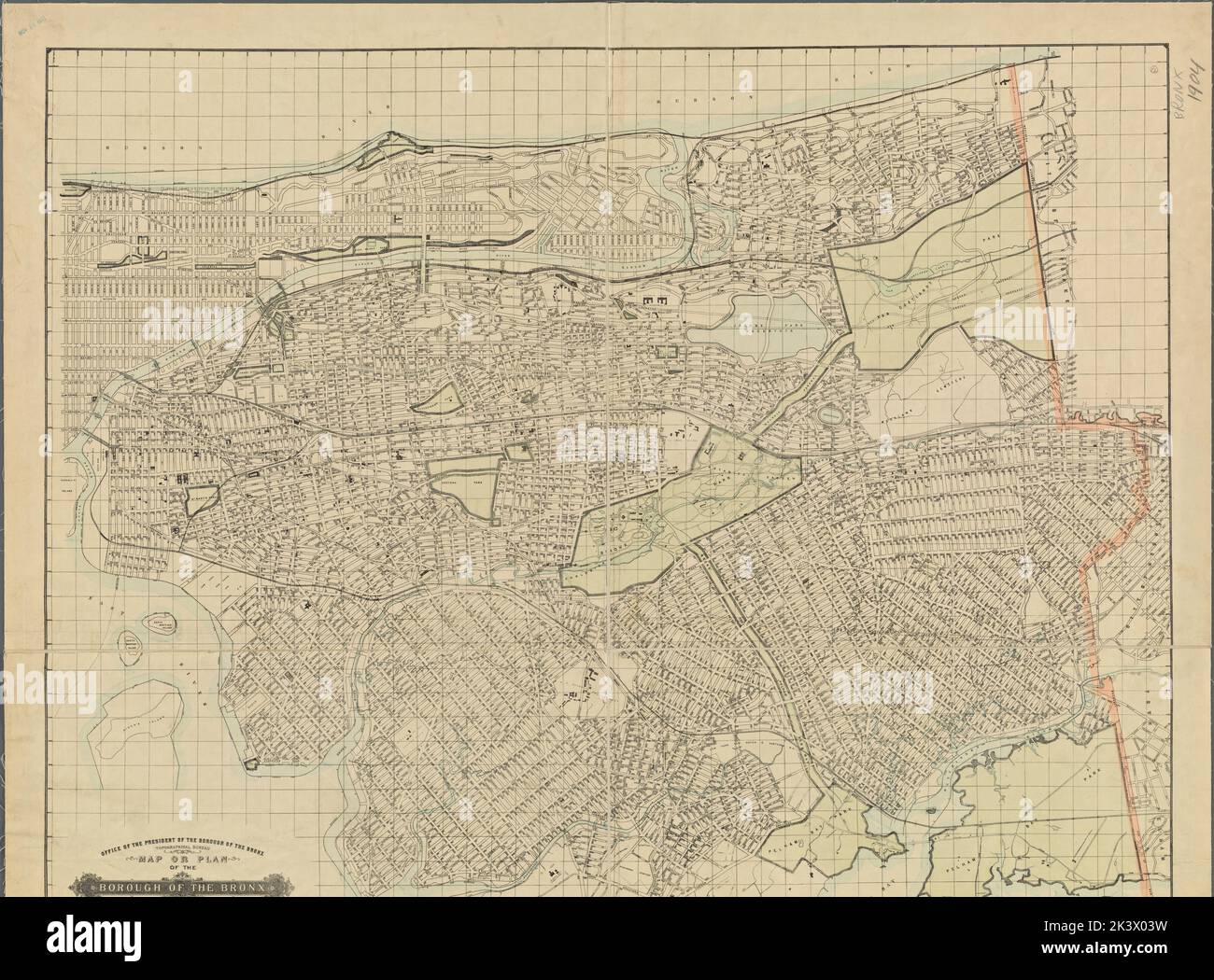 Map or plan of the Borough of the Bronx, City of New York, showing the ...