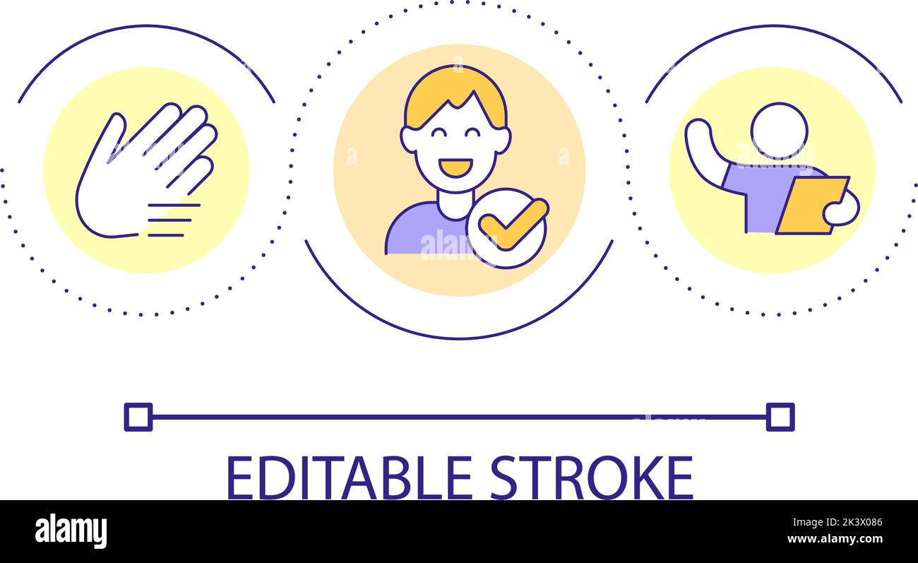 Welcoming and greeting guest loop concept icon Stock Vector Image & Art ...