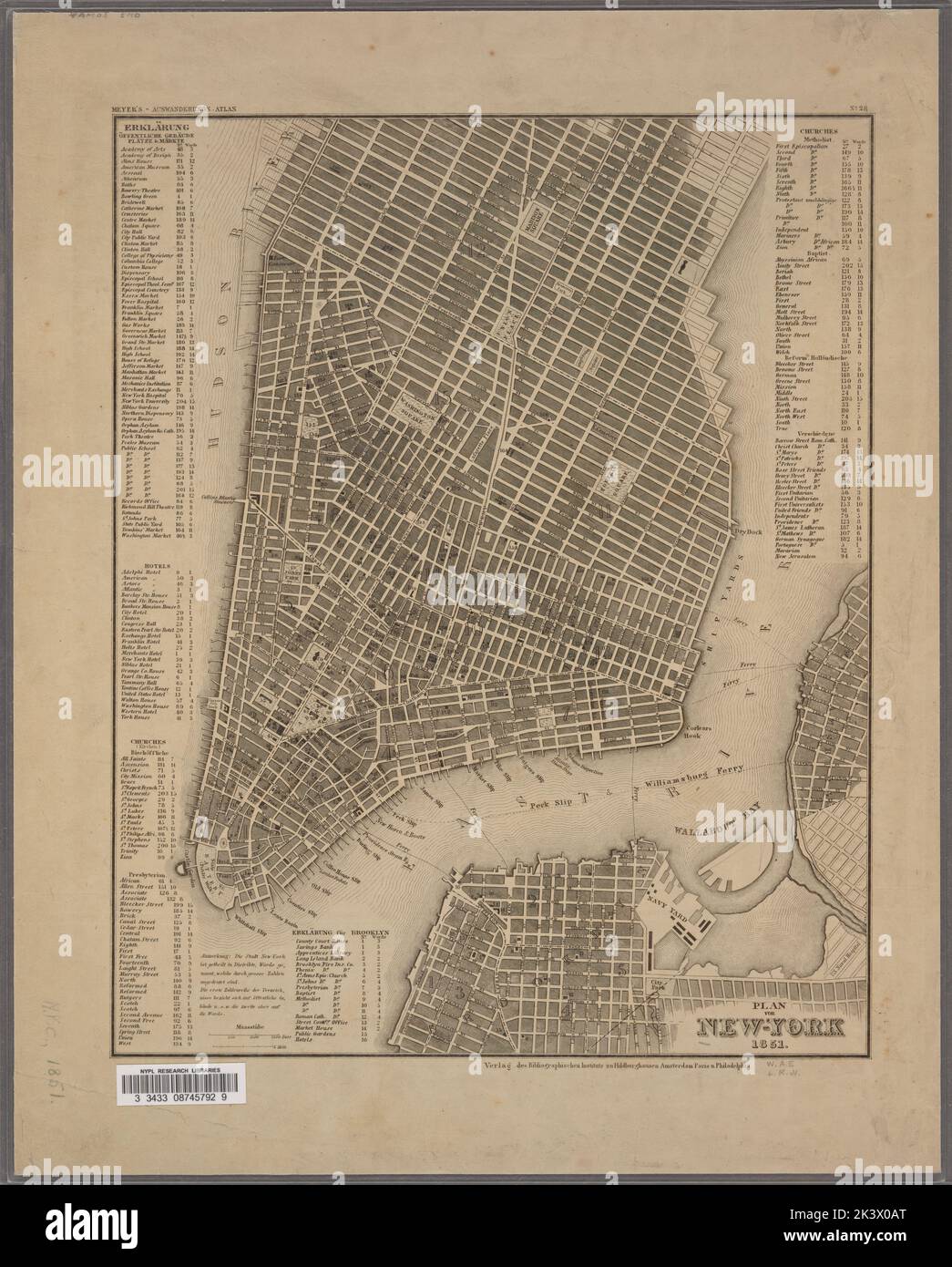 Plan von New-York, 1851 Cartographic. Maps. 1851. Lionel Pincus and ...