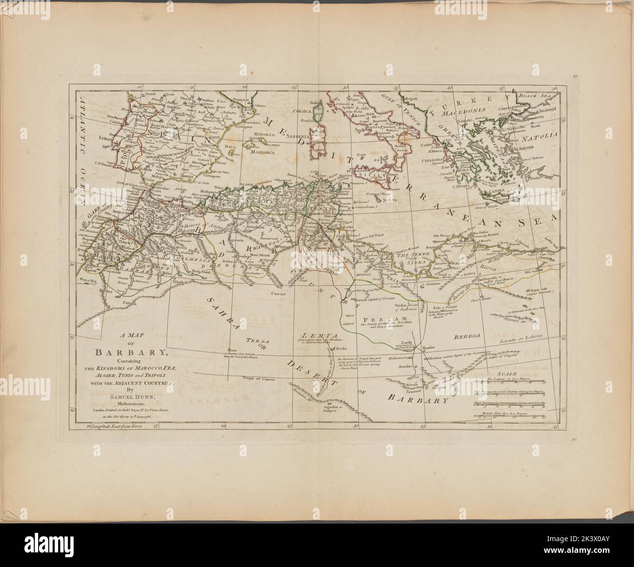 A map of Barbary, containing the Kingdoms of Marocco, Fez, Algier ...