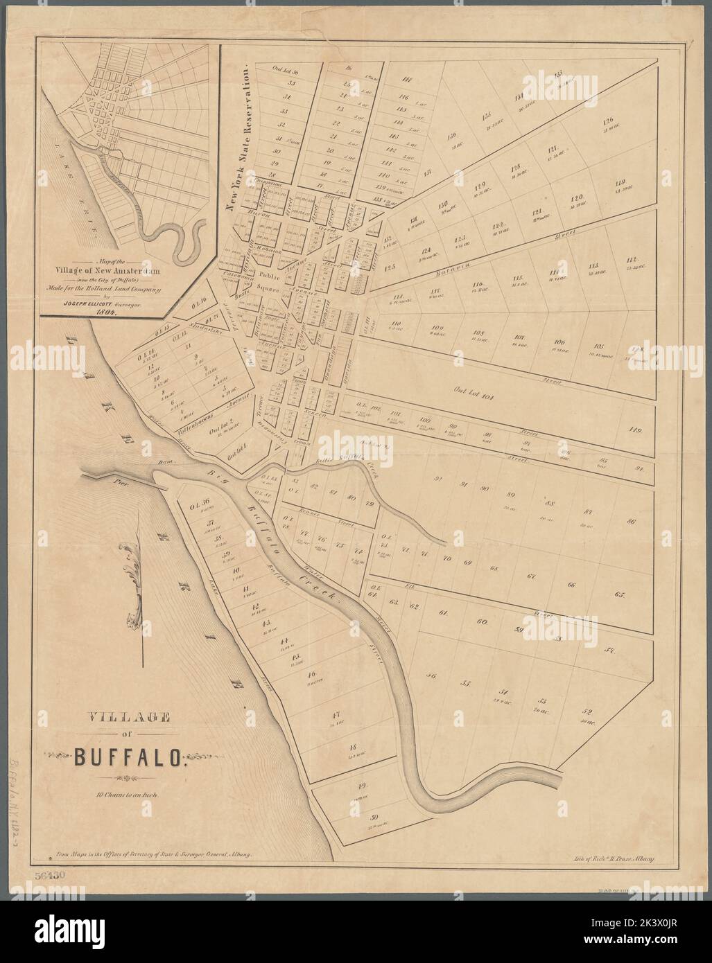 Village of Buffalo Cartographic. Maps, Cadastral maps. 1851. Lionel ...