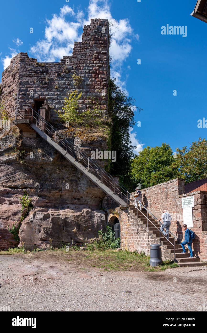 View of Haut-Barr Castle and the Alsace plain Stock Photo - Alamy