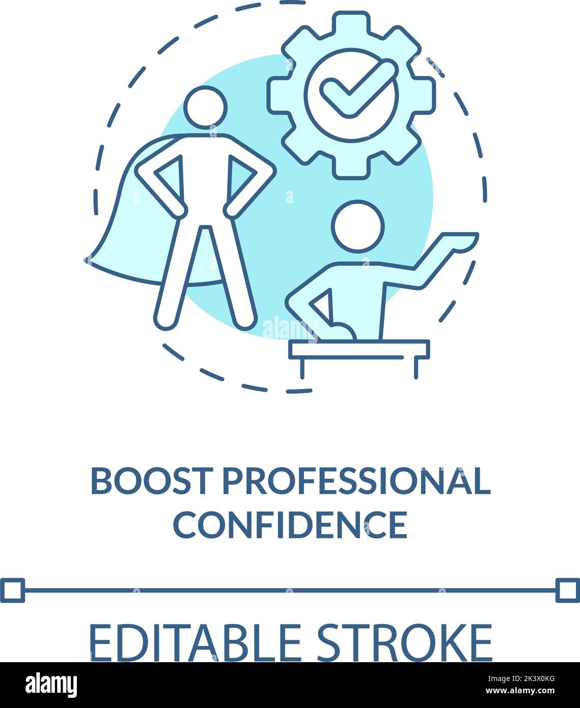 Improve professional confidence blue concept icon Stock Vector Image ...