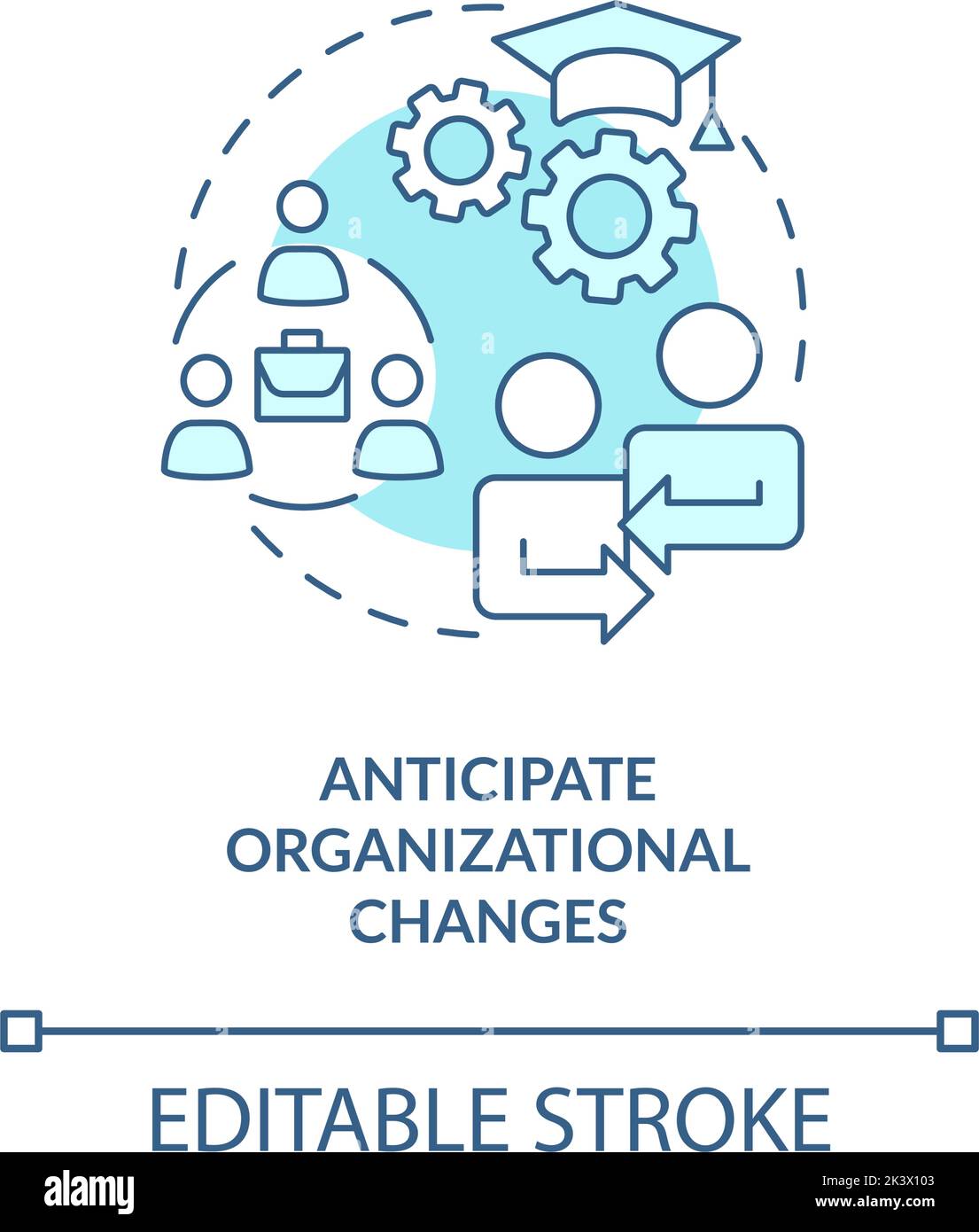 Anticipate organizational changes blue concept icon Stock Vector Image ...