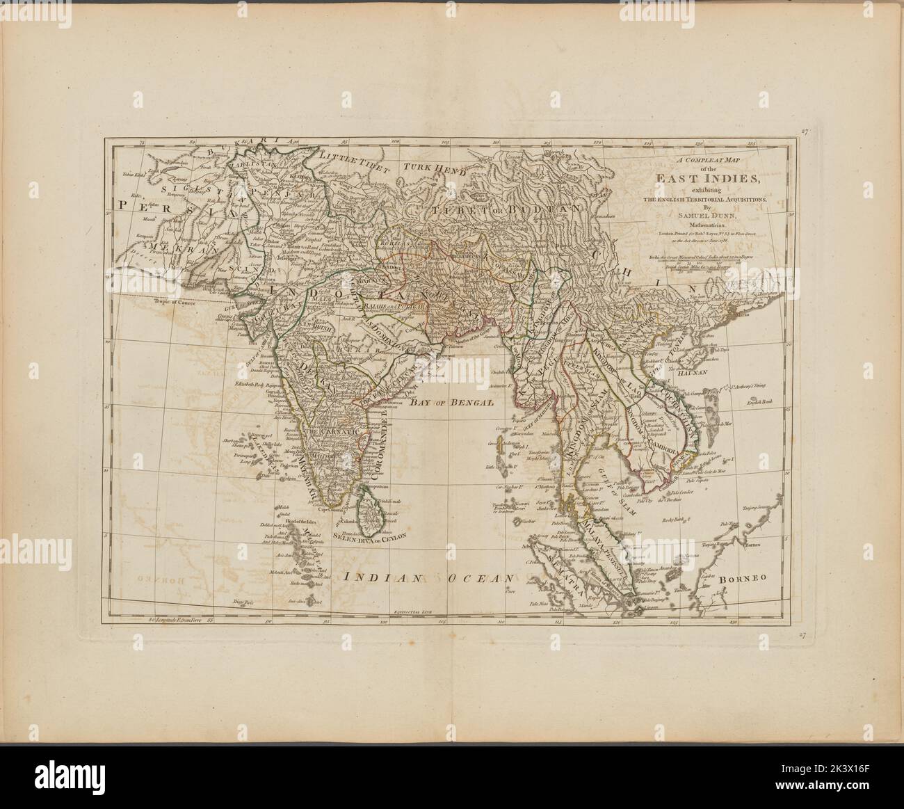 A complete map of the East Indies, exhibiting the English territorial ...