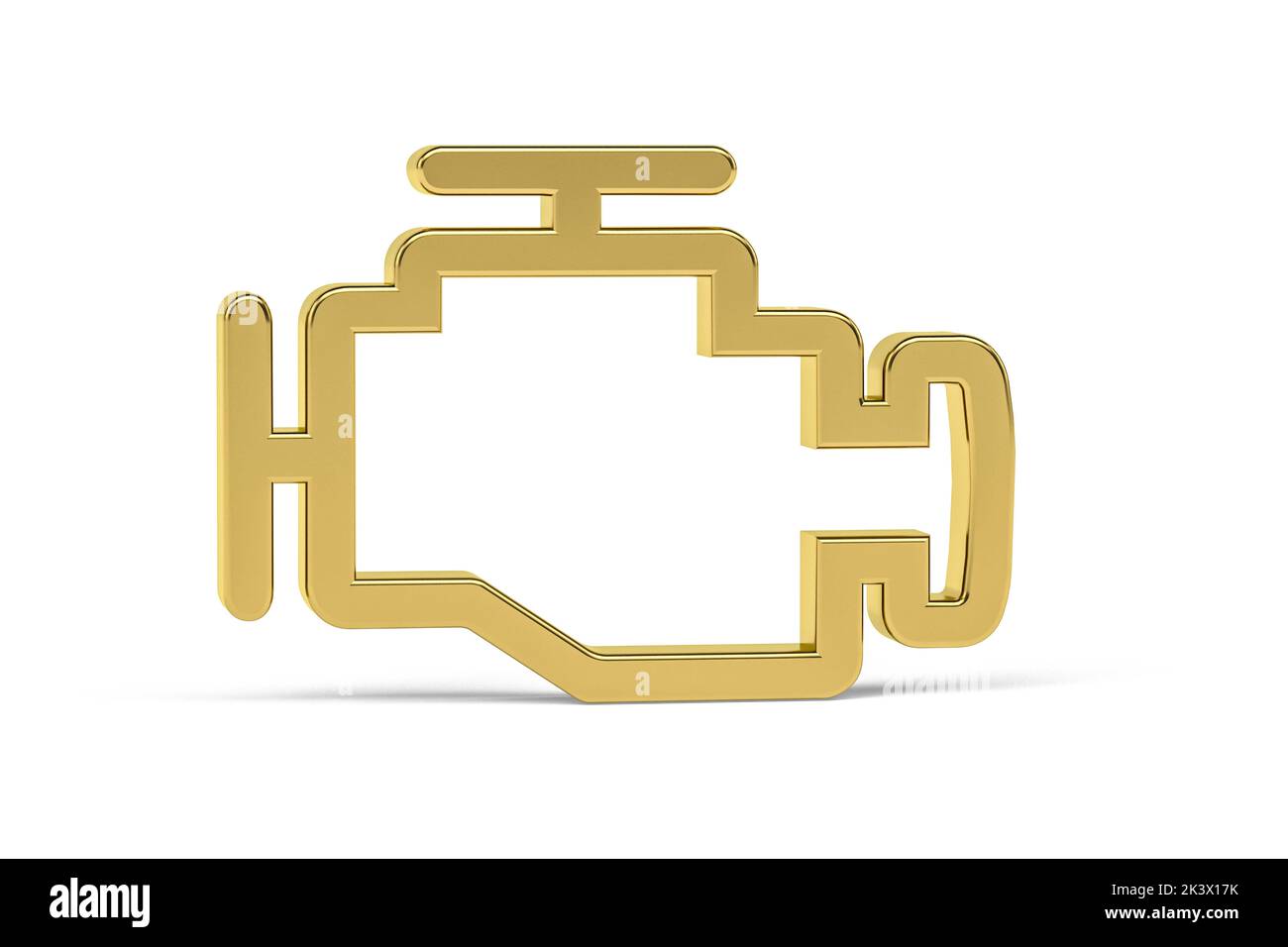 Golden 3d car dashboard icon isolated on white background - 3d render ...