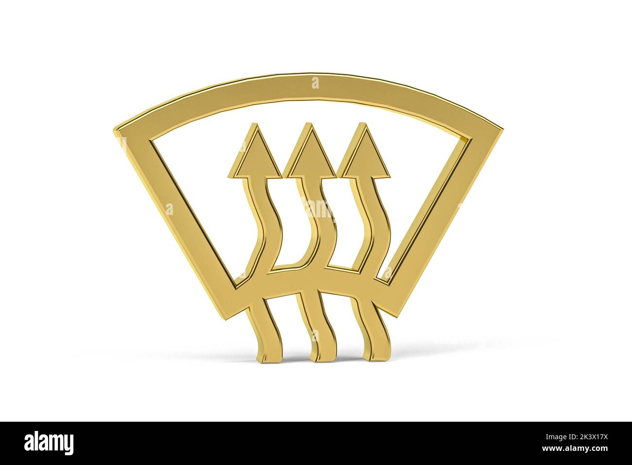 Golden 3d car dashboard icon isolated on white background - 3d render ...