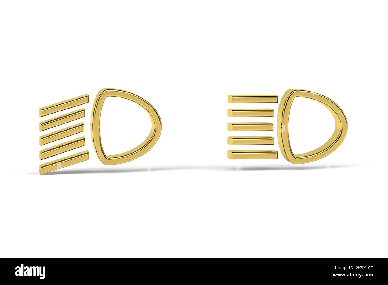 Golden 3d car dashboard icon isolated on white background - 3d render ...