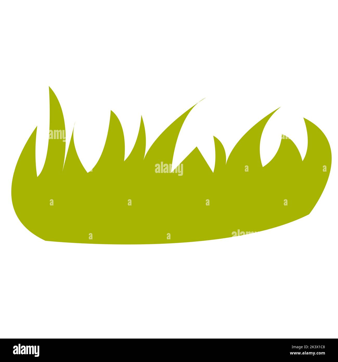 Vector illustration of fragment of a green grass in cartoon flat ...