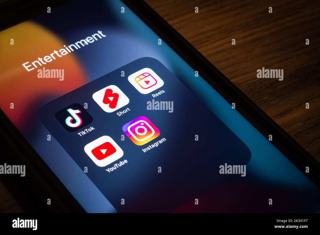 Vancouver, CANADA - Sep 27 2022 : TikTok, YouTube Shorts and Instagram Reels icons on an iPhone ...