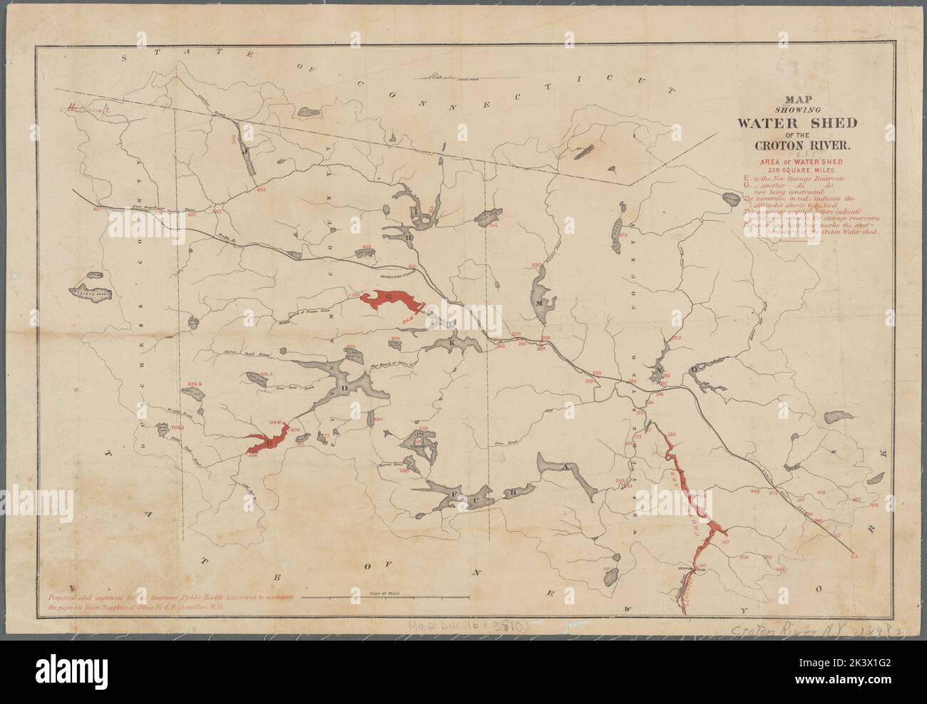 Map showing water shed of the Croton River Cartographic. Maps. 1875 ...